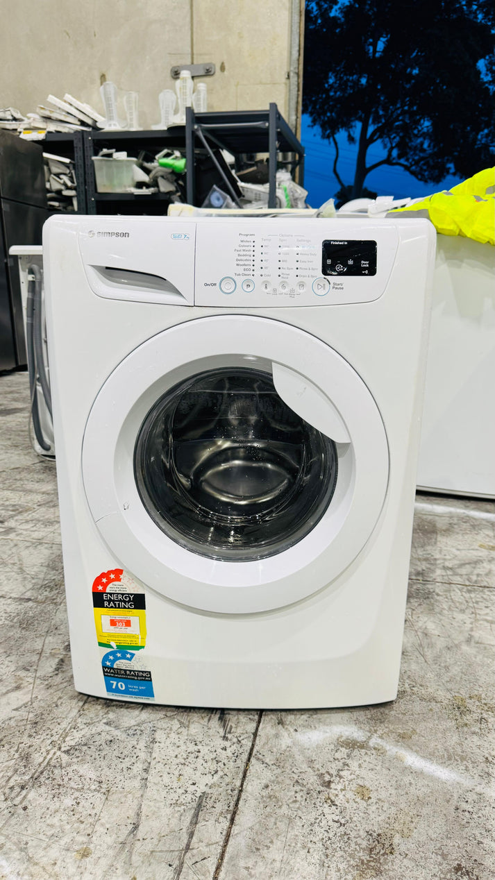 SIMPSON 7KGS FRONT LOADER WASHING MACHINE – Oceania Appliances Pty Ltd